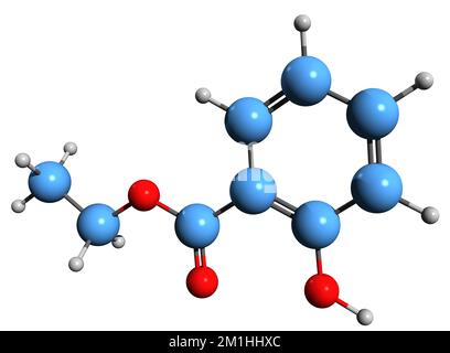 3D image of Salicylic acid skeletal formula - molecular chemical ...