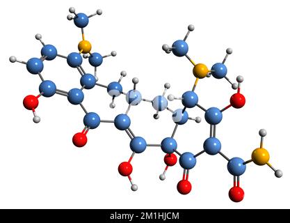 3D image of Doxycycline skeletal formula - molecular chemical structure ...