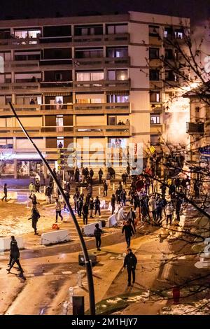 ANNEMASSE, FRANCE - DECEMBER 10, 2022: Violent clash between french ...