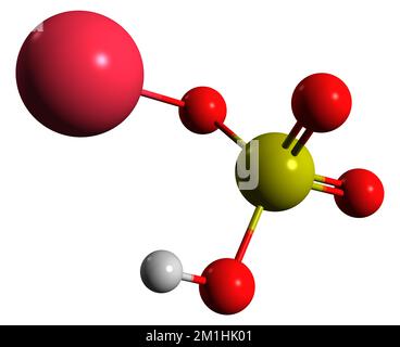 3D image of Sodium sulfate skeletal formula - molecular chemical ...