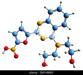 3D image of Furan skeletal formula - molecular chemical structure of ...