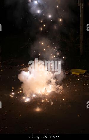 Happy Diwali. Bomb blast during Diwali festival night celebration Stock ...