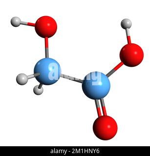 Glycolic acid (hydroacetic acid) molecule. Skeletal formula Stock Photo ...