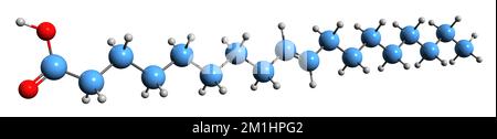 3D image of Petroselinic acid skeletal formula - molecular chemical ...