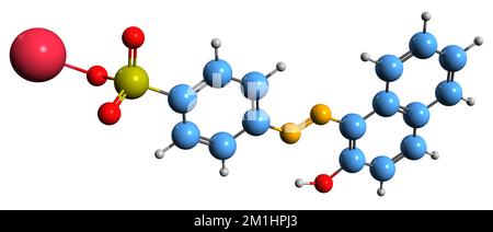3D image of Sulfanilic acid skeletal formula - molecular chemical ...