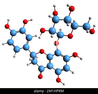 3D image of Luteolin skeletal formula - molecular chemical structure of ...