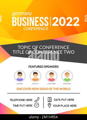 Business conference simple template invitation. Geometric magazine ...