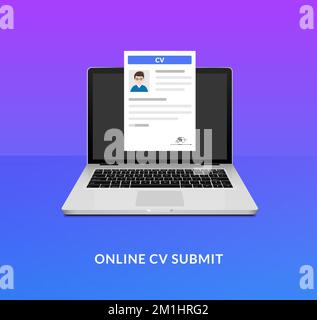 laptop computer with curriculum vitae icon Stock Vector Image & Art - Alamy