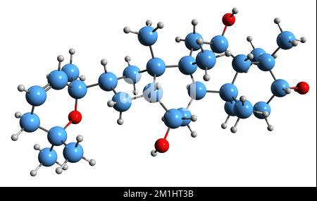 3D image of Dammarane skeletal formula - molecular chemical structure ...