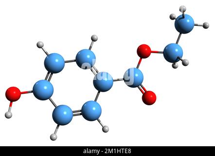 3D image of Hydroxybenzoic acid skeletal formula - molecular chemical ...