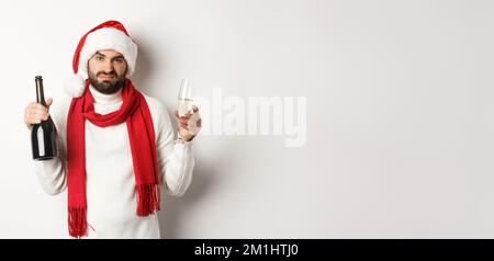 Christmas, party and holidays concept. Skeptical and gloomy african ...