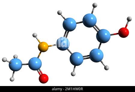 3D image of Caffeine skeletal formula - molecular chemical structure of central nervous system ...