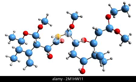 3D image of Tetrahydropyran skeletal formula - molecular chemical ...