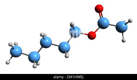 3D image of Amyl acetate skeletal formula - molecular chemical ...