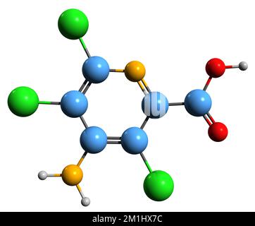 Picloram herbicide molecule. Skeletal formula Stock Photo - Alamy