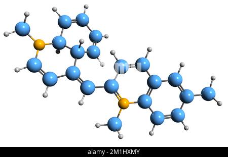 3D image of Green S skeletal formula - molecular chemical structure of ...