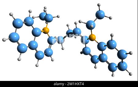 3D image of cyanine skeletal formula - molecular chemical structure of ...
