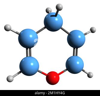 3D image of Pyrylium skeletal formula - molecular chemical structure of ...