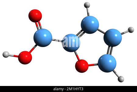 3D image of Furan skeletal formula - molecular chemical structure of ...