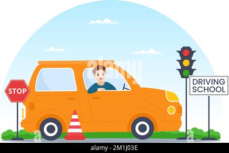 Driving School with Education Process of Car Training and Learning to ...