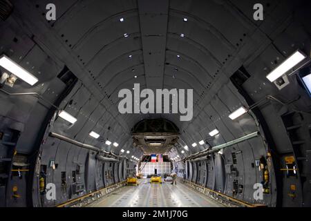 A C-5C Super Galaxy awaits cargo loading before a flight at Vandenberg ...