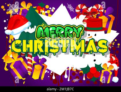 Merry Christmas. Graffiti tag. Abstract modern street art decoration ...