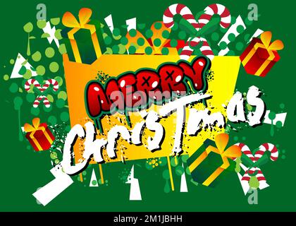 Merry Christmas. Graffiti tag. Abstract modern street art decoration ...