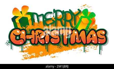 Merry Christmas. Graffiti tag. Abstract modern street art decoration ...