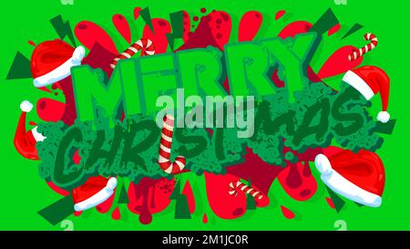 Merry Christmas. Graffiti tag. Abstract modern street art decoration ...