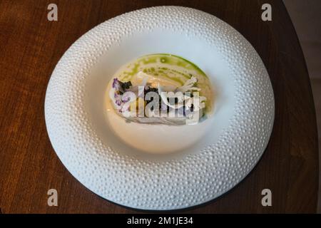 Brill fish with caviar served at Michelin-starred Côte by Mauro ...