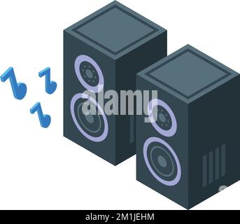 Outdoor speaker icon. Isometric of outdoor speaker vector icon for web ...