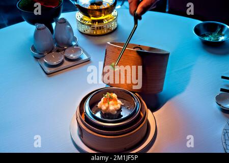 Lobster dumpling dim sum served at Michelin-starred Yu Ting Yuan in ...