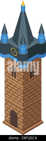 Prague castle icon isometric vector. Republic landmark. Nature culture ...