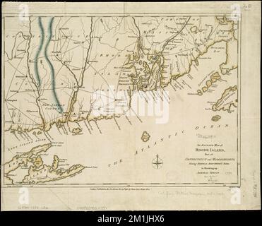 A map of part of Rhode Island shewing the positions of the American and ...