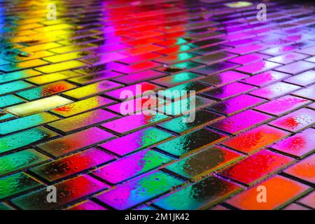 Different color wet tiles as background, closeup Stock Photo - Alamy