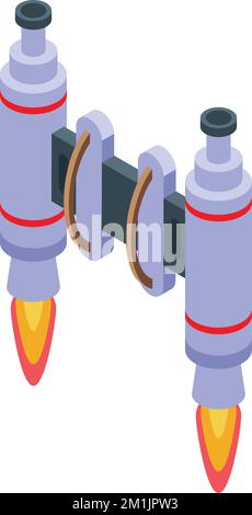 Space jetpack icon isometric vector. Fire jet. Service extreme Stock ...
