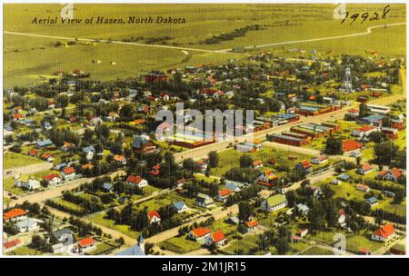 Aerial view of Hazen, North Dakota , Cities & towns, Tichnor Brothers ...