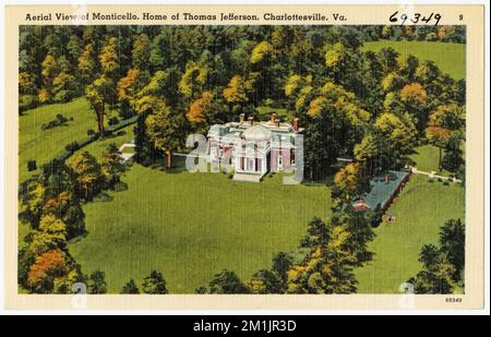 Aerial view of Monticello, home of Thomas Jefferson, Charlottesville ...