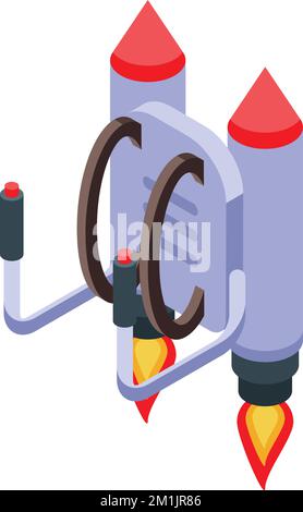 Space jetpack icon isometric vector. Fire jet. Service extreme Stock ...