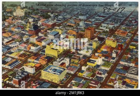Aerial view showing portion of downtown San Diego, Calif. , Cities ...