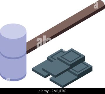 rubber hammer isometric icon vector illustration Stock Vector Image ...