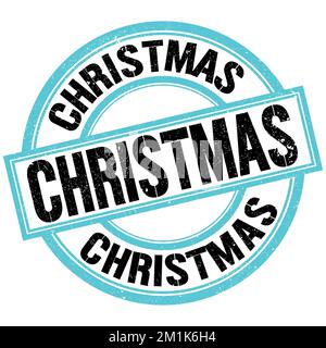 CHRISTMAS, text written on blue-black grungy postal stamp Stock Photo ...