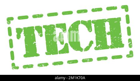 tech text written on green grungy stamp sign Stock Photo - Alamy
