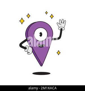 Cute line doodle location pin emoji. Set of freehand sketch pinpoints ...