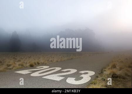 Year 2023 economic recession, financial crisis and bankruptcy concept ...