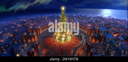 The Polar Express Train scene Stock Photo - Alamy