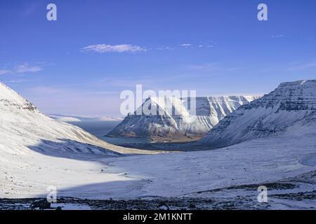 Snowy Mountains, Bolafjall, Westfjords Stock Photo - Alamy