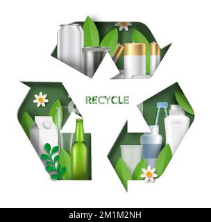 Waste reduction icon Vector symbol or sign set collection in black and ...