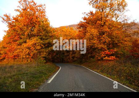 landscape of the tuscan emilian apennines autumn foliage Stock Photo ...