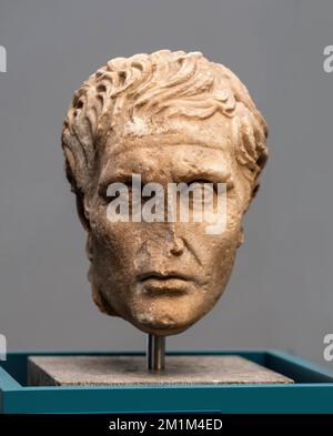 Marble bust of Menander - ancient Greek dramatist. Photography from the ...